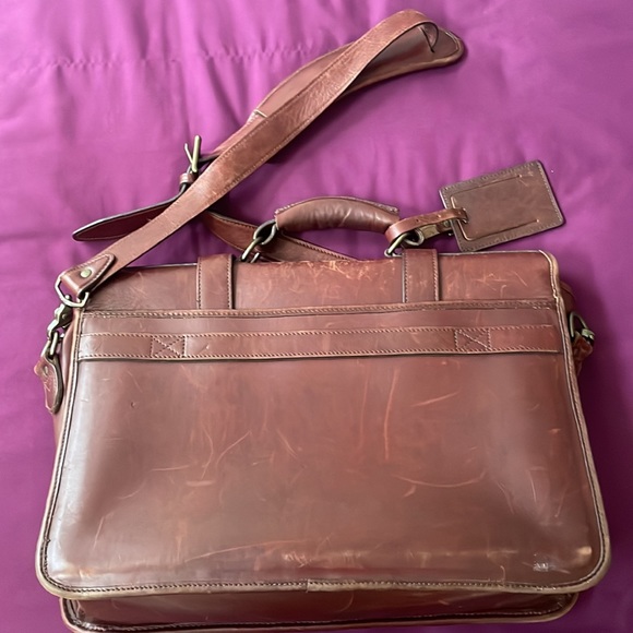 Allen Edmonds | Bags | Allen Edmonds Saddle Leather Briefcase W ...